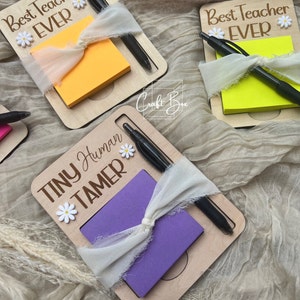 Teacher Gift Sticky Note Post It Holder, Teacher Personalized Gifts ...