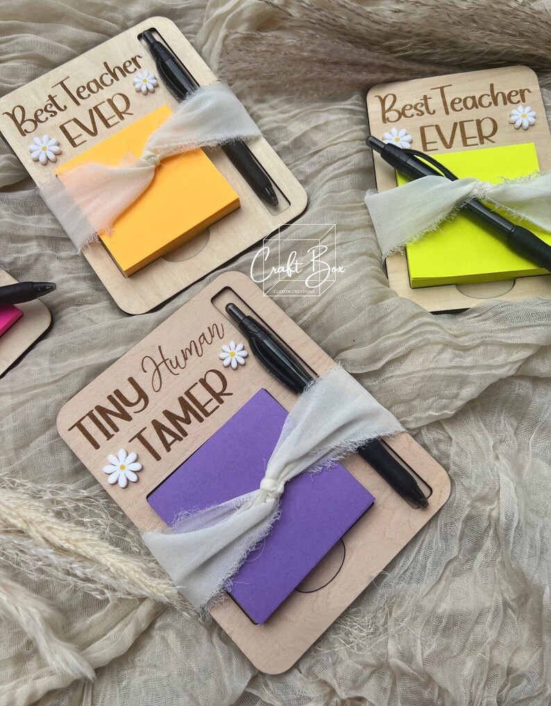 Teacher Gift Sticky Note Post It Holder, Teacher Personalized Gifts ...