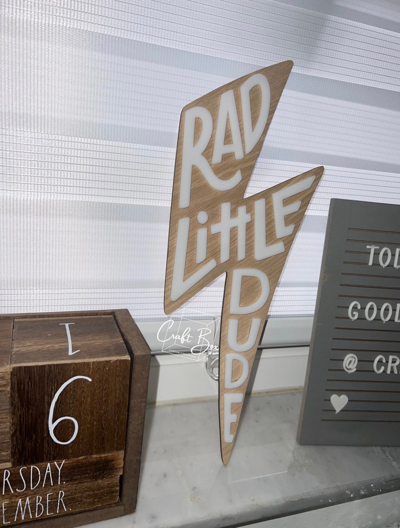Rad Little Dude Lightning Bolt Sign, Nursery Room Decor, Boys Room ...