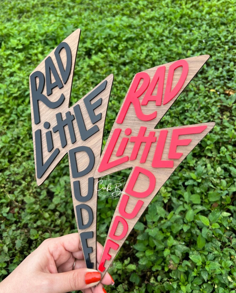 Rad Little Dude Lightning Bolt Sign: Nursery Decor - Etsy