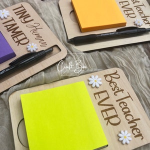Teacher Gift Sticky Note Post It Holder, Teacher Personalized Gifts ...