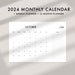 2024 Monthly Planner Minimalist Landscape, 2024 Minimal Black and White ...