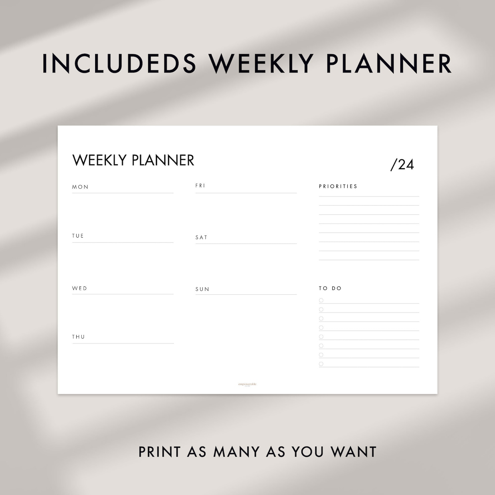 2024 Monthly Planner Minimalist Landscape, 2024 Minimal Black and White ...