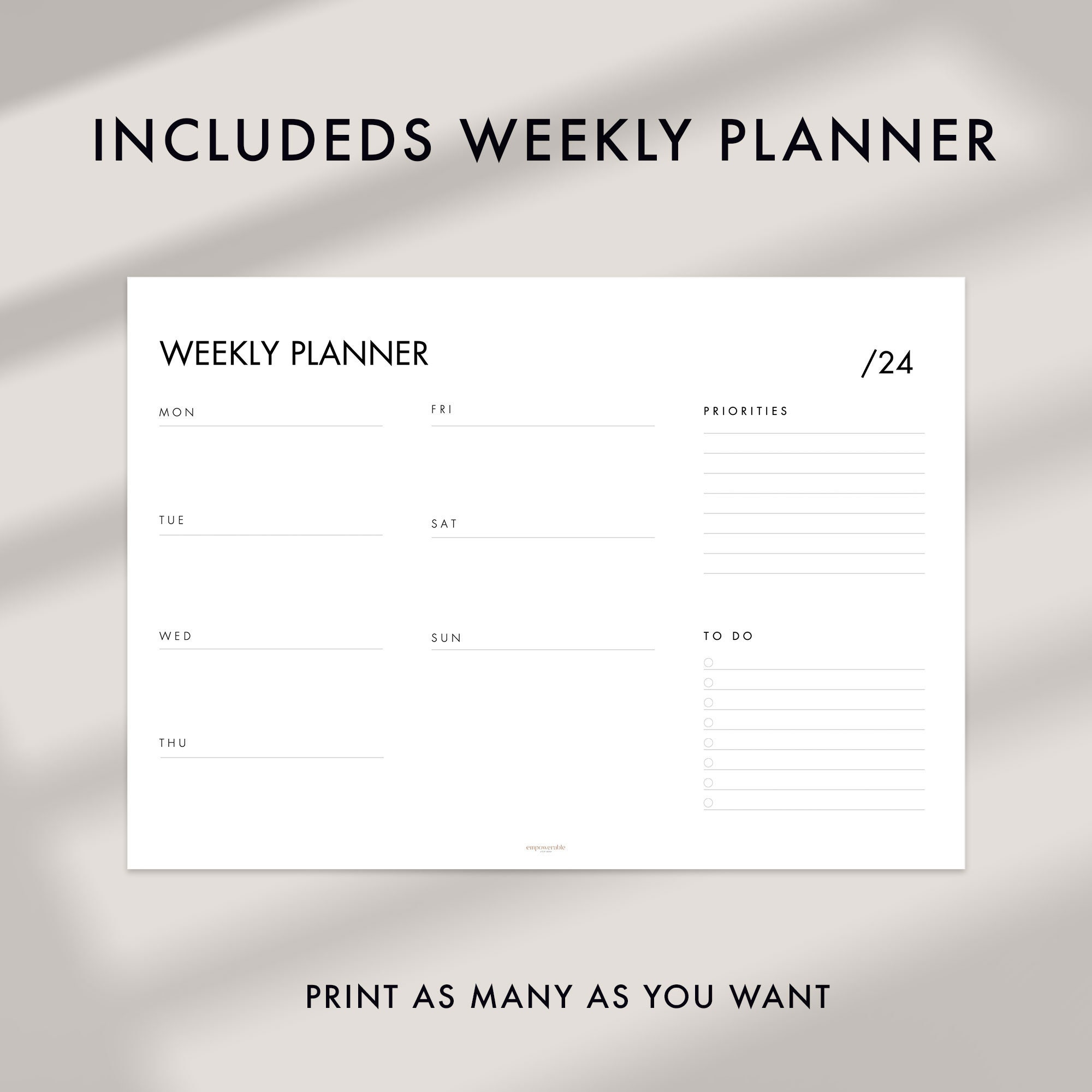2024 Monthly Planner Minimalist Landscape, 2024 Minimal Black and White ...