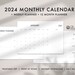 2024 Monthly Planner Minimalist Landscape, 2024 Minimal Black and White ...
