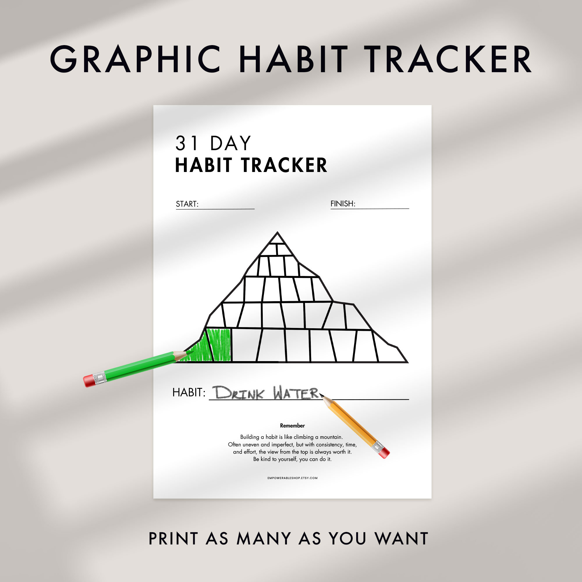 31 Days Habit Tracker Printable Monthly Habit Tracker - Etsy
