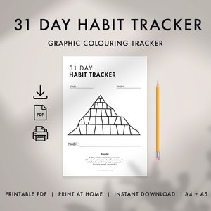 31 Days Habit Tracker Printable, Monthly Habit Tracker Template, Daily ...