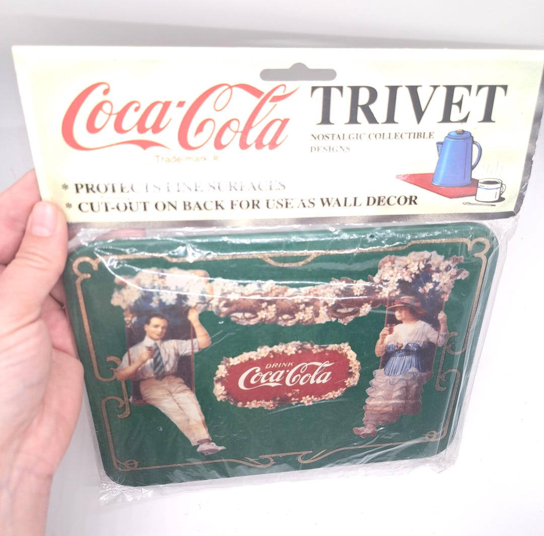 Vintage Coca-cola Victorian Lady Design Tin Trivet With Wall Hanger ...