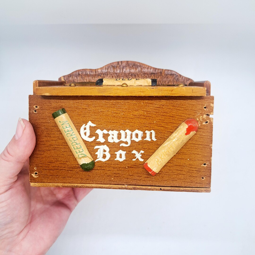Vintage Crayon Box - Handcrafted Wooden Western-themed - Etsy