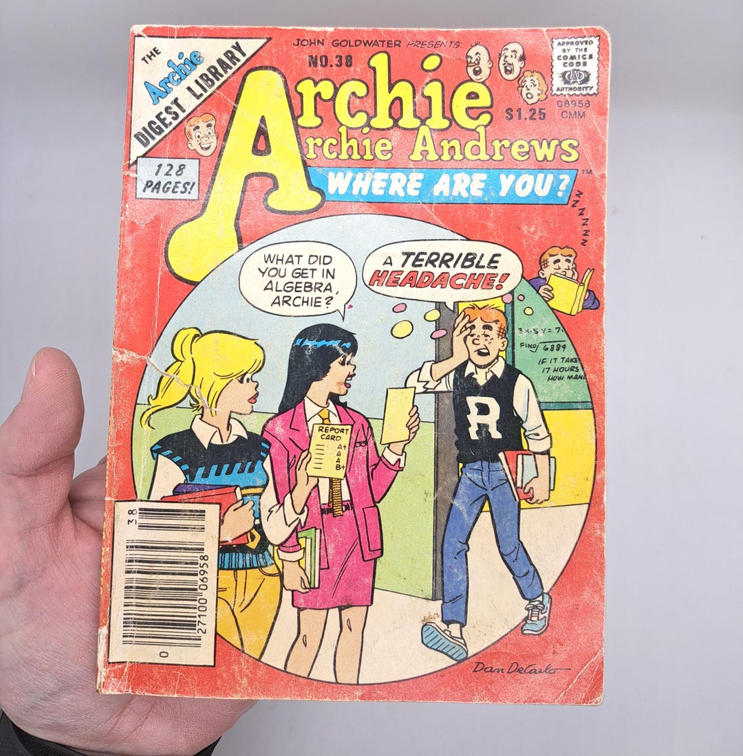 Vintage Archie Digest Comics Library June Issue 38, 1985. Archie Comics ...