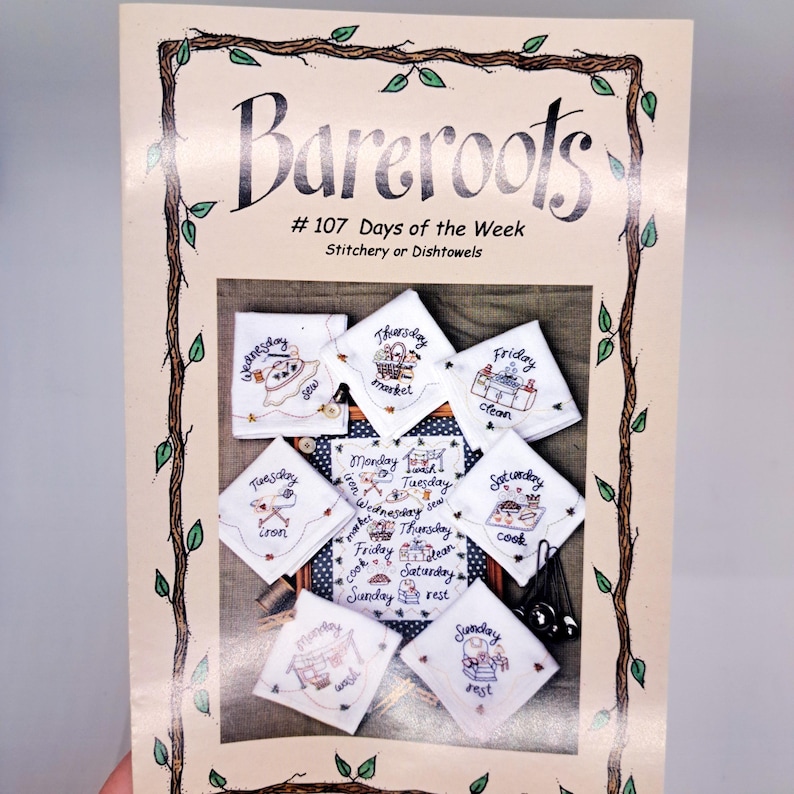 Days of the Week Embroidery Pattern - Bareroots #107 - Etsy