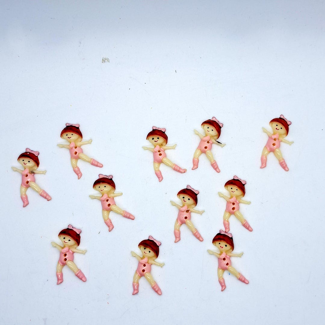 Set of 11 Vintage Pink Ballerina Girl Plastic Buttons – Sewing ...