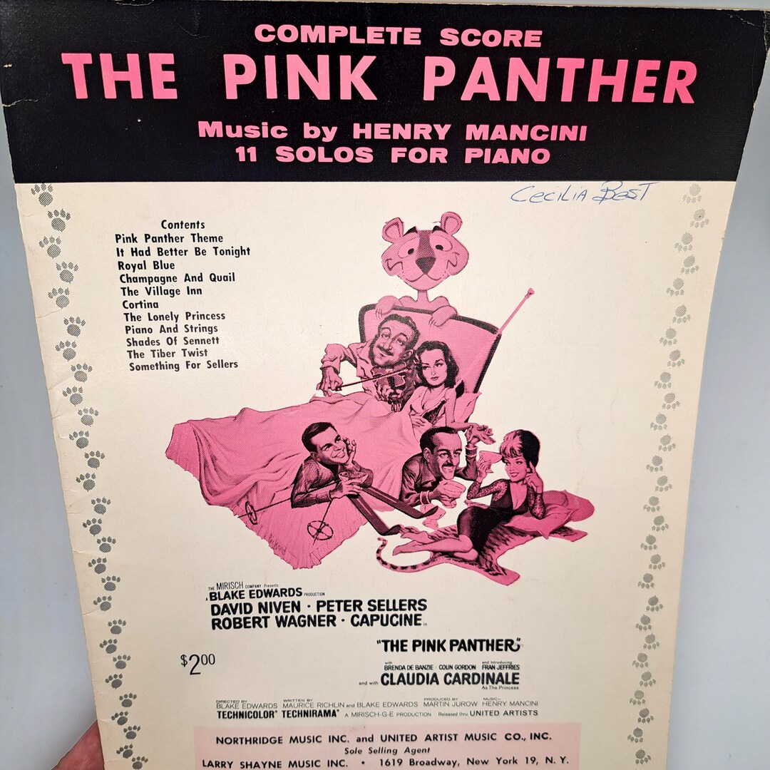 The Pink Panther - Complete Score (1964) Piano Solo Sheet Music - Etsy