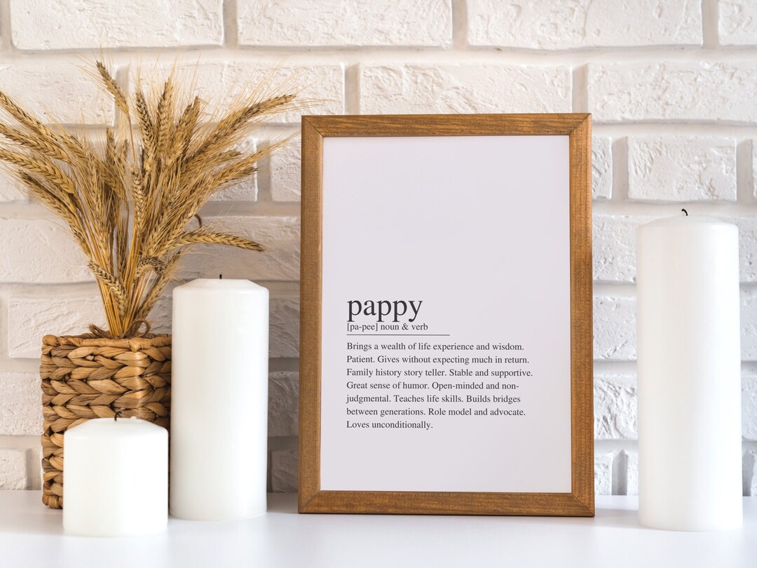 Pappy Definition Print: Grandfather Gift, Minimalist Wall Art (digital ...