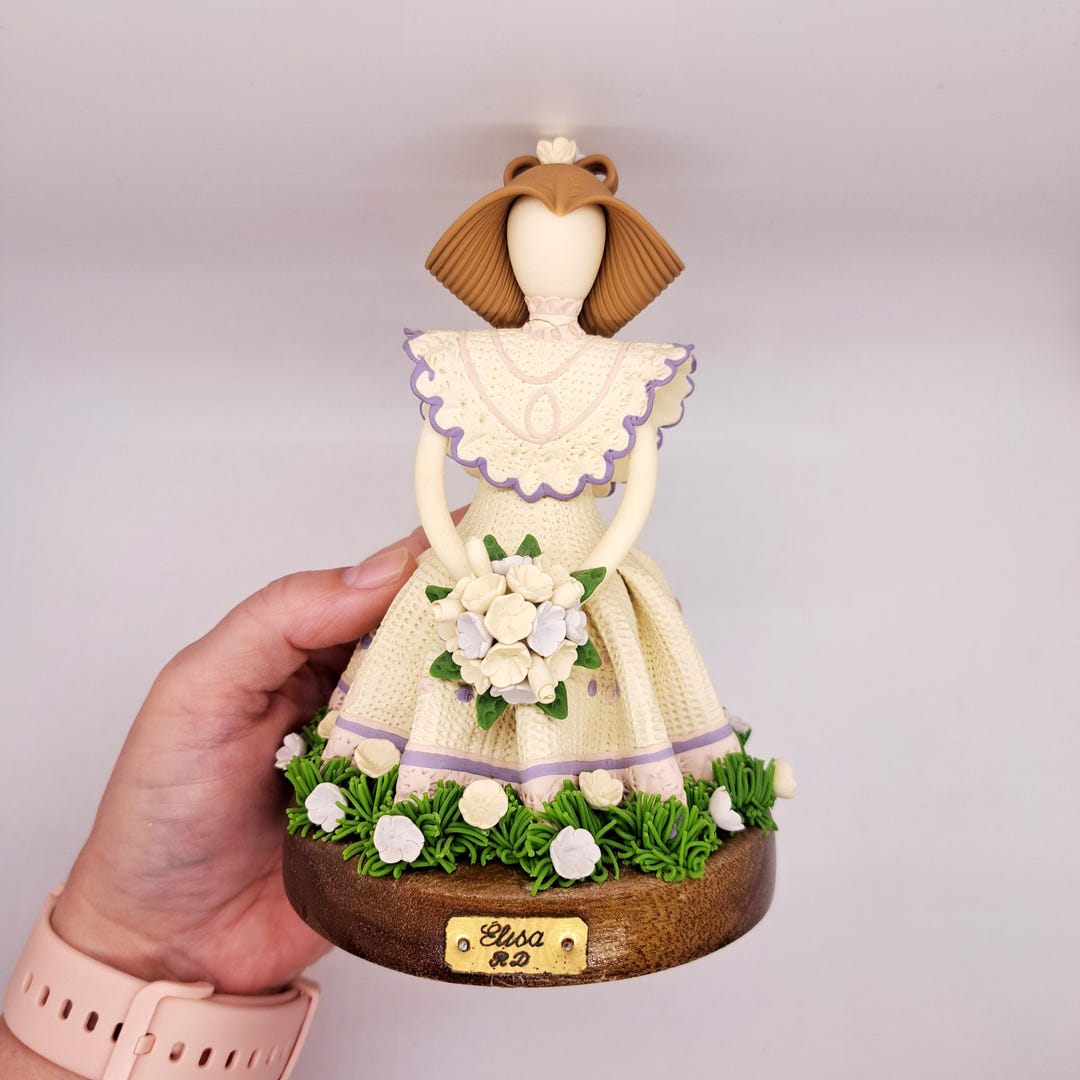 Handmade Dominican Folk Art Doll • Made of Porcelanicron, Embroidered ...