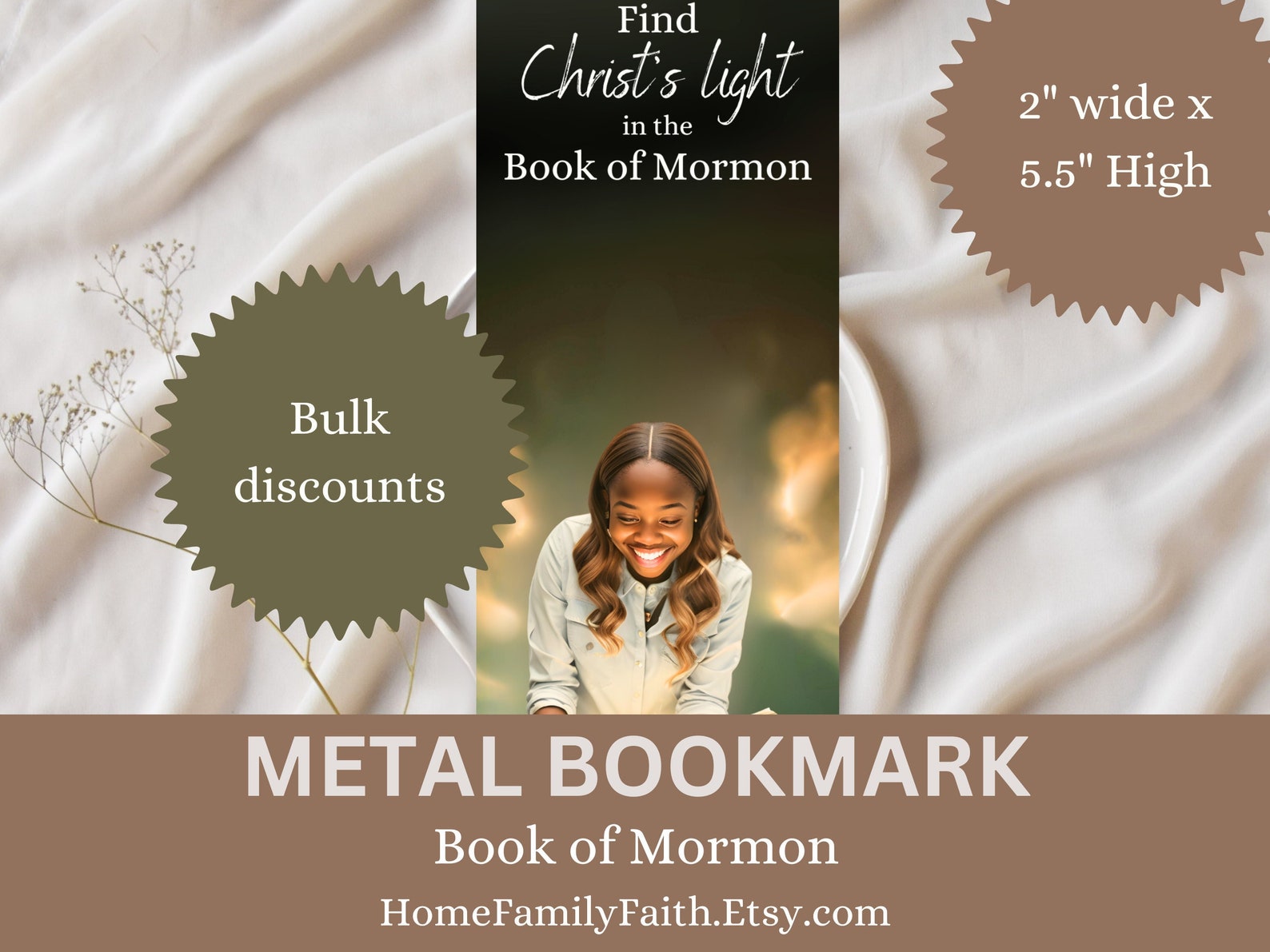Metal Book of Mormon Bookmark Christ's Light 2024 Come Follow Me LDS ...