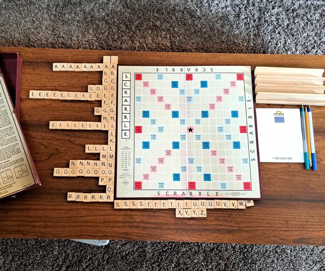 Vintage Scrabble Family Board Game 1953 W/original Box - Complete ...