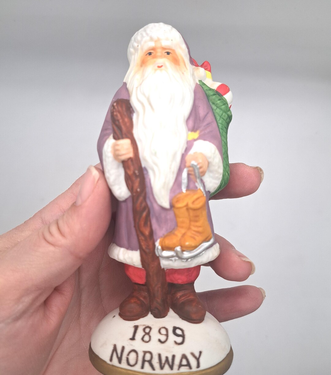 Old World Santa Hand Painted Porcelain Christmas Figurine 1899 Norway ...