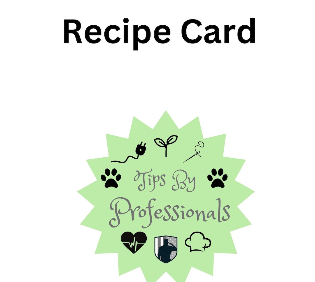 Recipe Card (blank) - Etsy