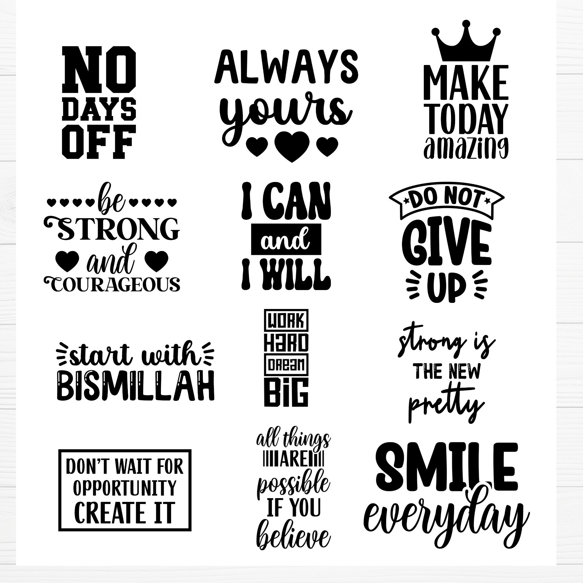 Inspirational Quotes, SVG, PNG, Inspirational Bundle, Inspiration Quote ...