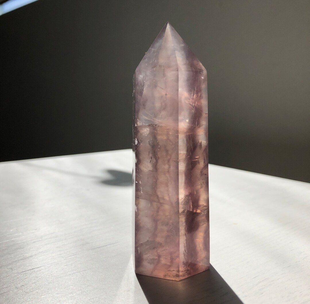 Fluorite and Mica Inclusion Crystal Tower, Healing Crystal Point for ...