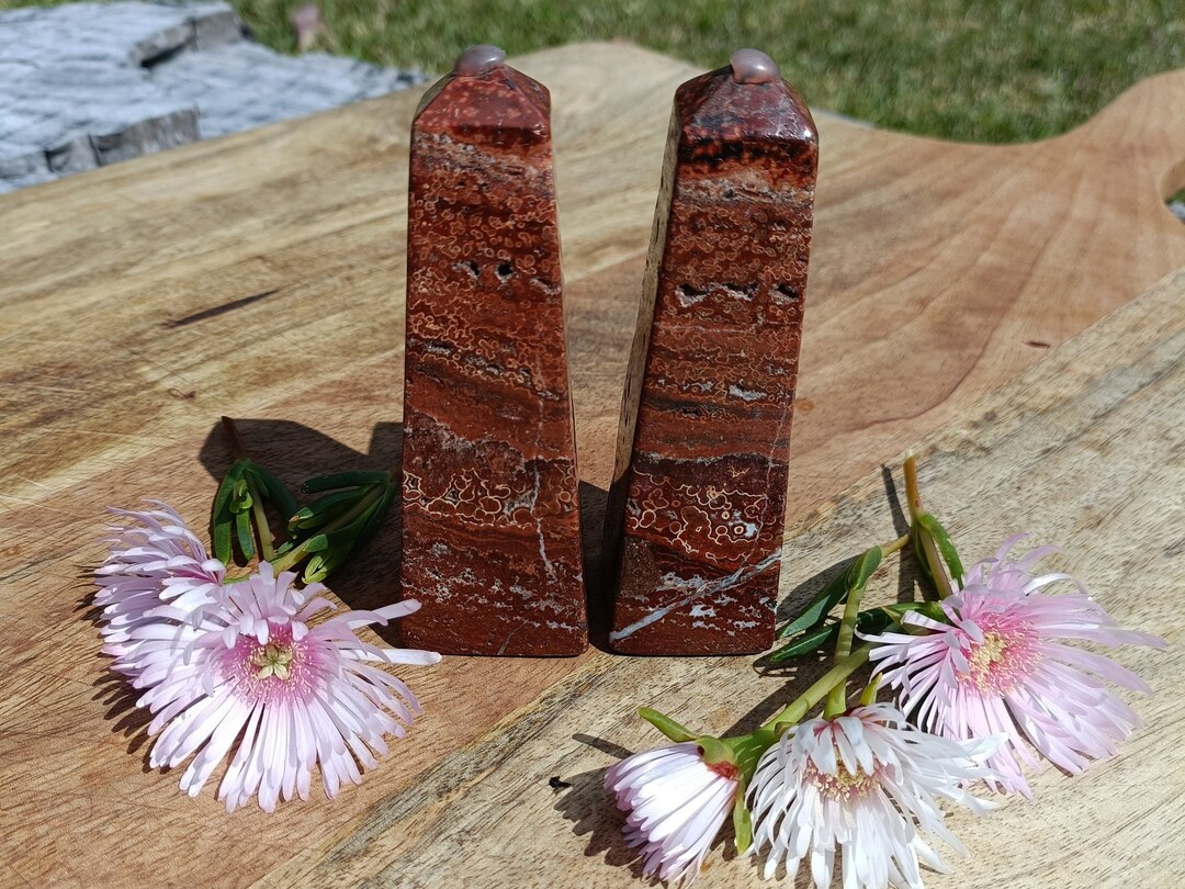 RARE Ocean Jasper Tower Red Ocean Jasper Crystal Tower Home - Etsy ...