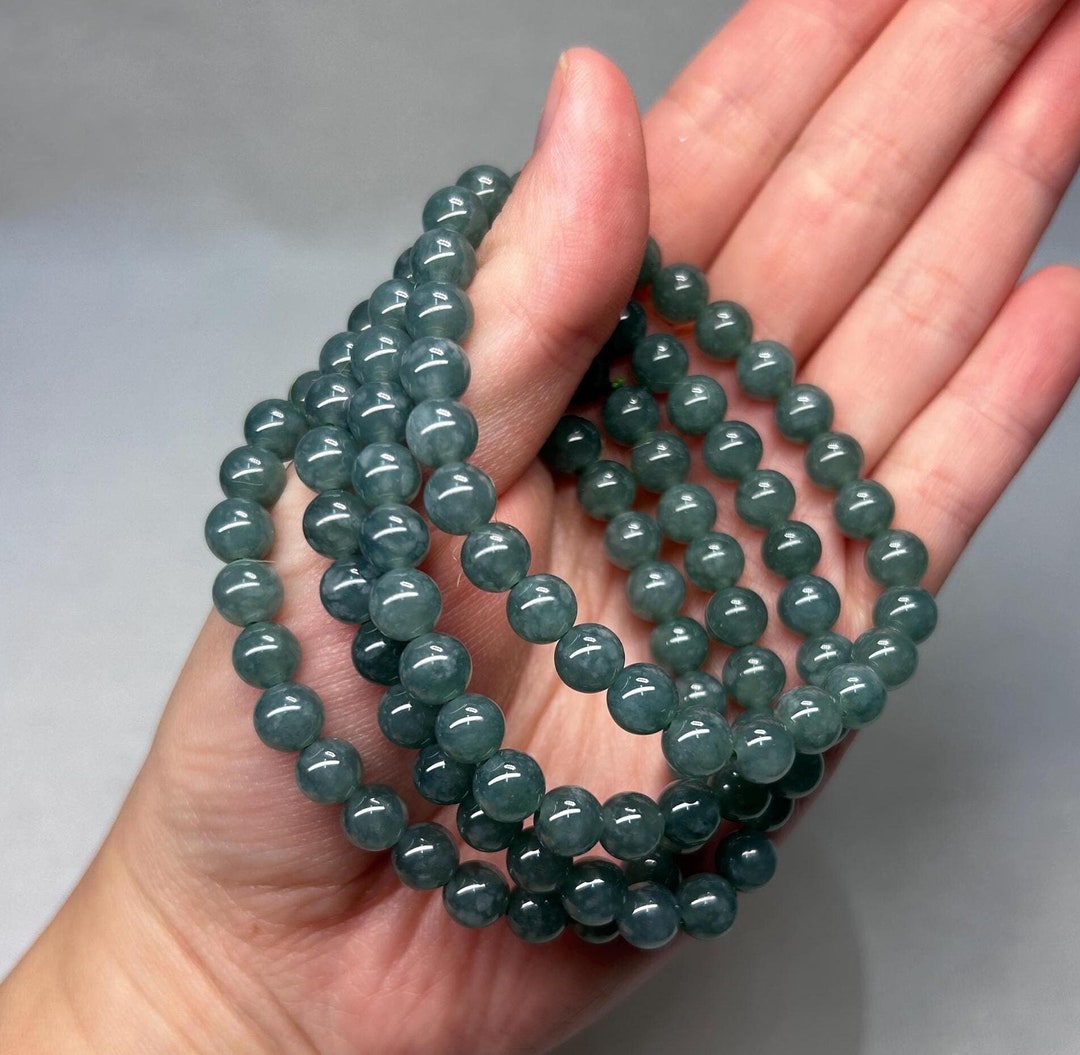 Genuine Blue Water Jade Bracelet (7 Mm), High Quality Natural Burmese ...