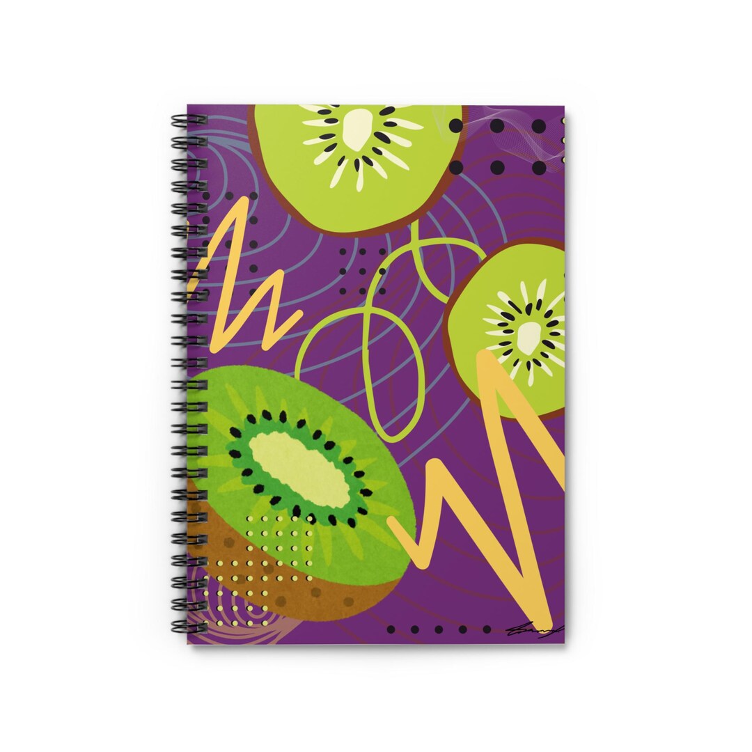 Funky Kiwi Spiral Notebook, Colorful Journal, Artistic Stationery, Gift ...