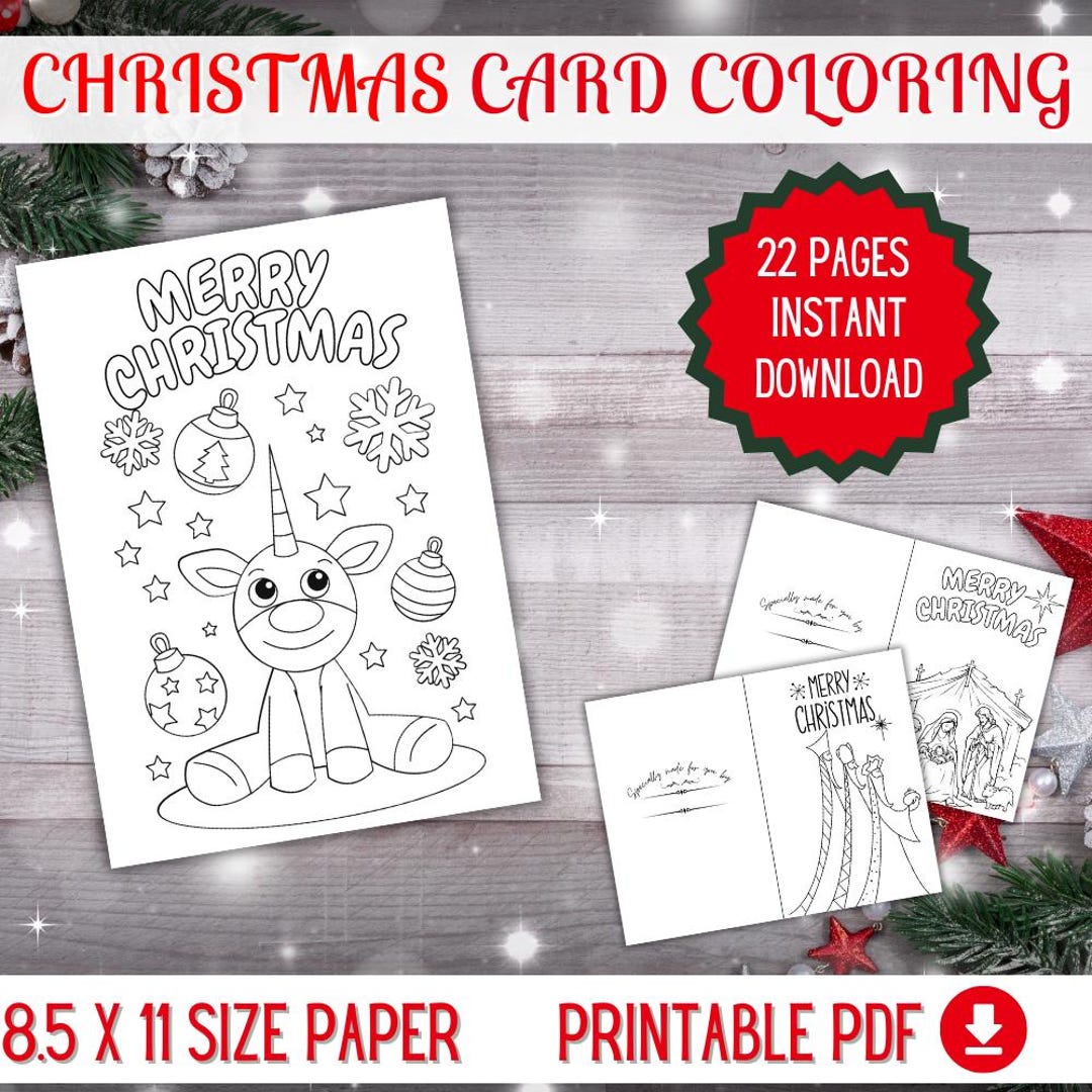Printable Christmas Coloring Cards for Kids | Christmas Craft for Kids ...