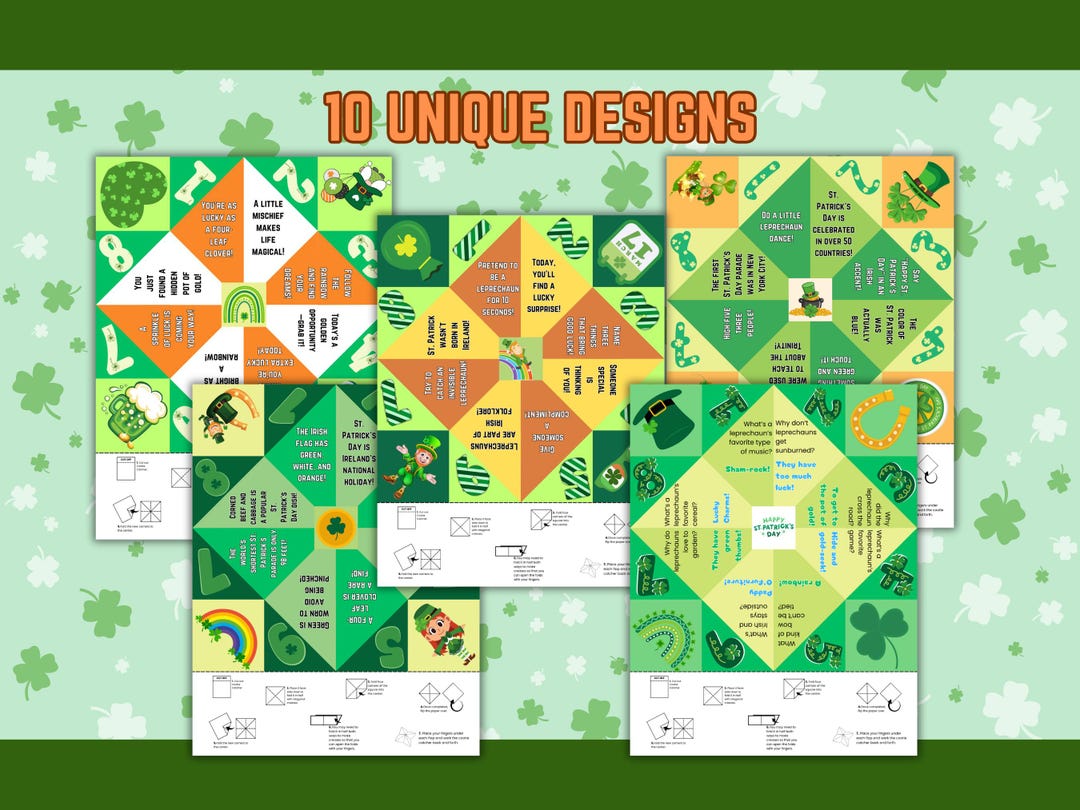 St. Patrick's Day Cootie Catcher | St. Patrick's Day Fortune Teller ...