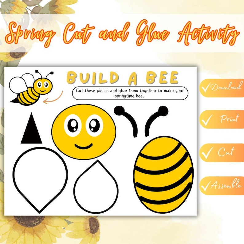 Build a Bee | Fun and Easy Spring Craft for Kids | Printable Activity ...