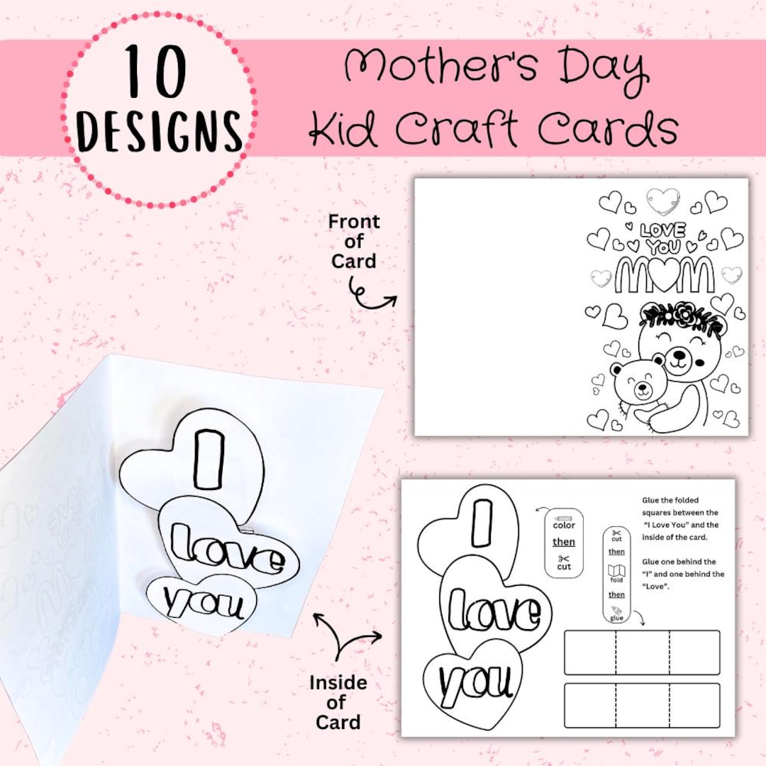 Mother's Day Kid Craft Cards | Printable Mother's Day Activity for ...