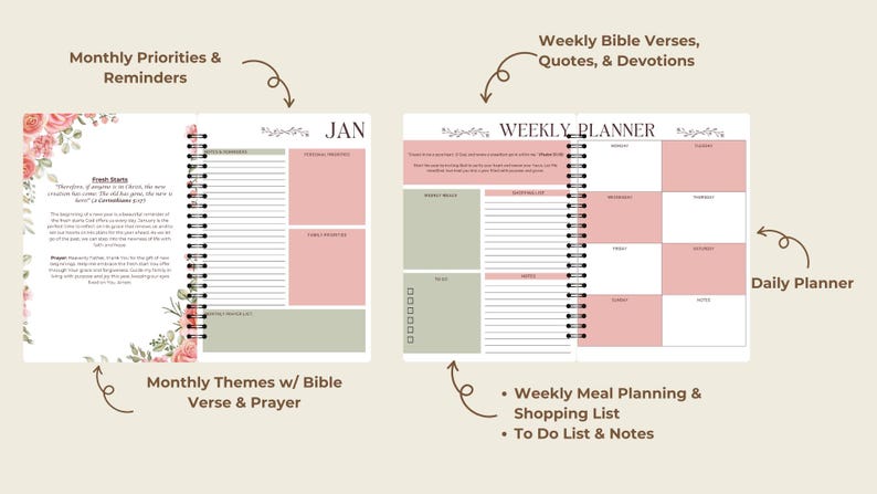 2025 Devotional Planner | Printable Christian Family Planner | Monthly ...