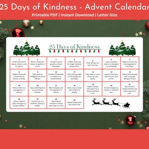 Christmas Advent Calendar for Kids | Christmas Kindness Advent Calendar ...