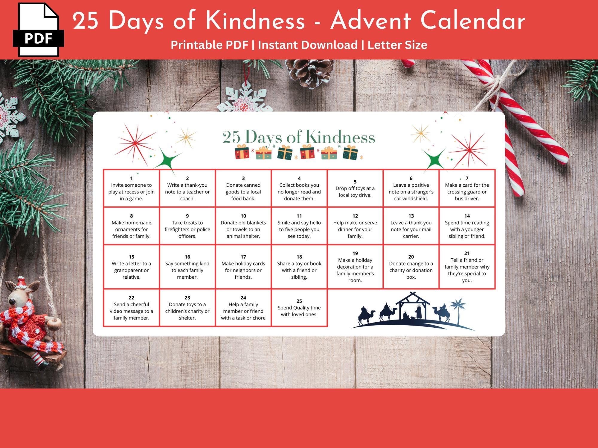 Christmas Advent Calendar for Kids | Christmas Kindness Advent Calendar ...