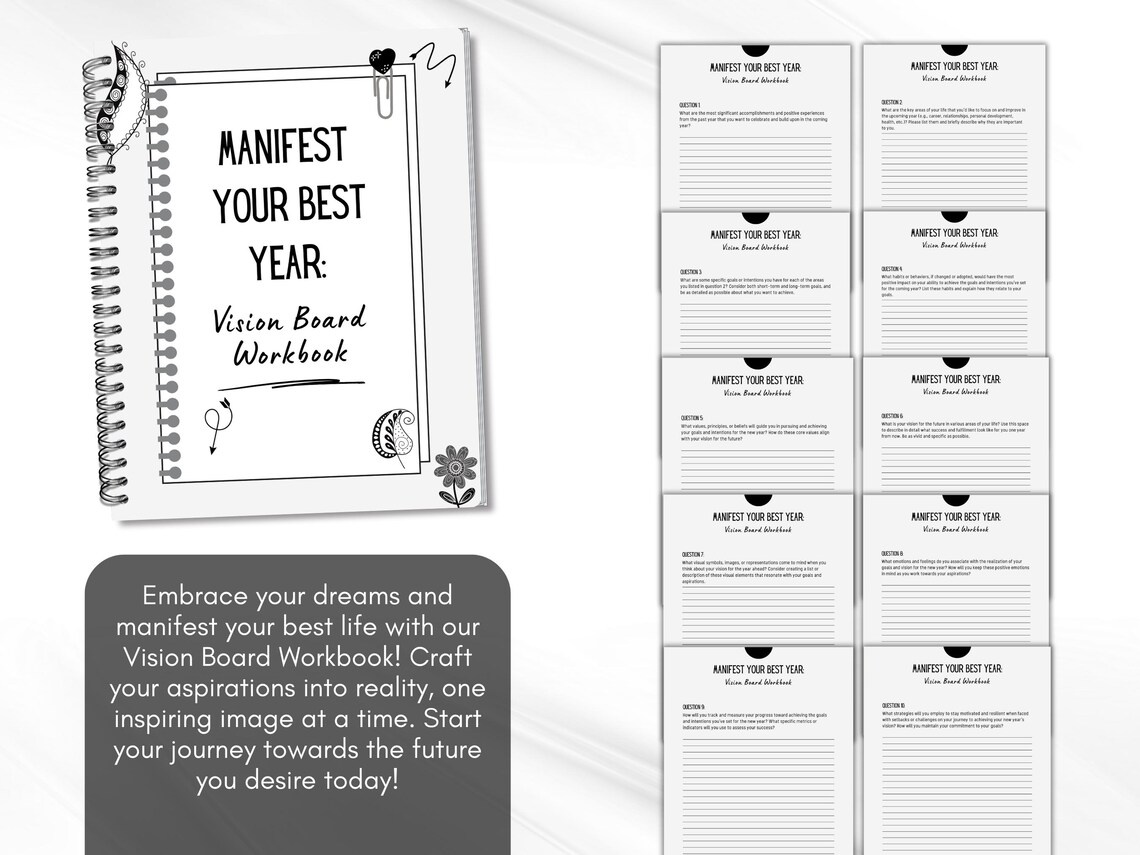 Printable 2025 Vision Board Planner Bundle | Vision Board Planner ...