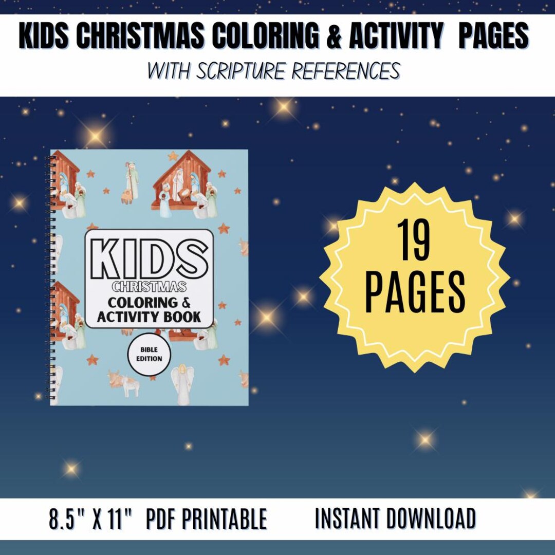 Nativity Christmas Coloring & Activity Book for Kids | Christian ...