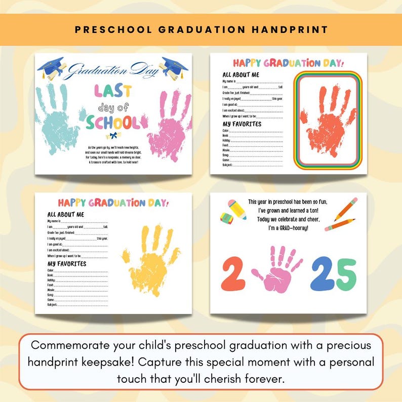 Printable Preschool Graduation Bundle, Customizable Canva Links ...