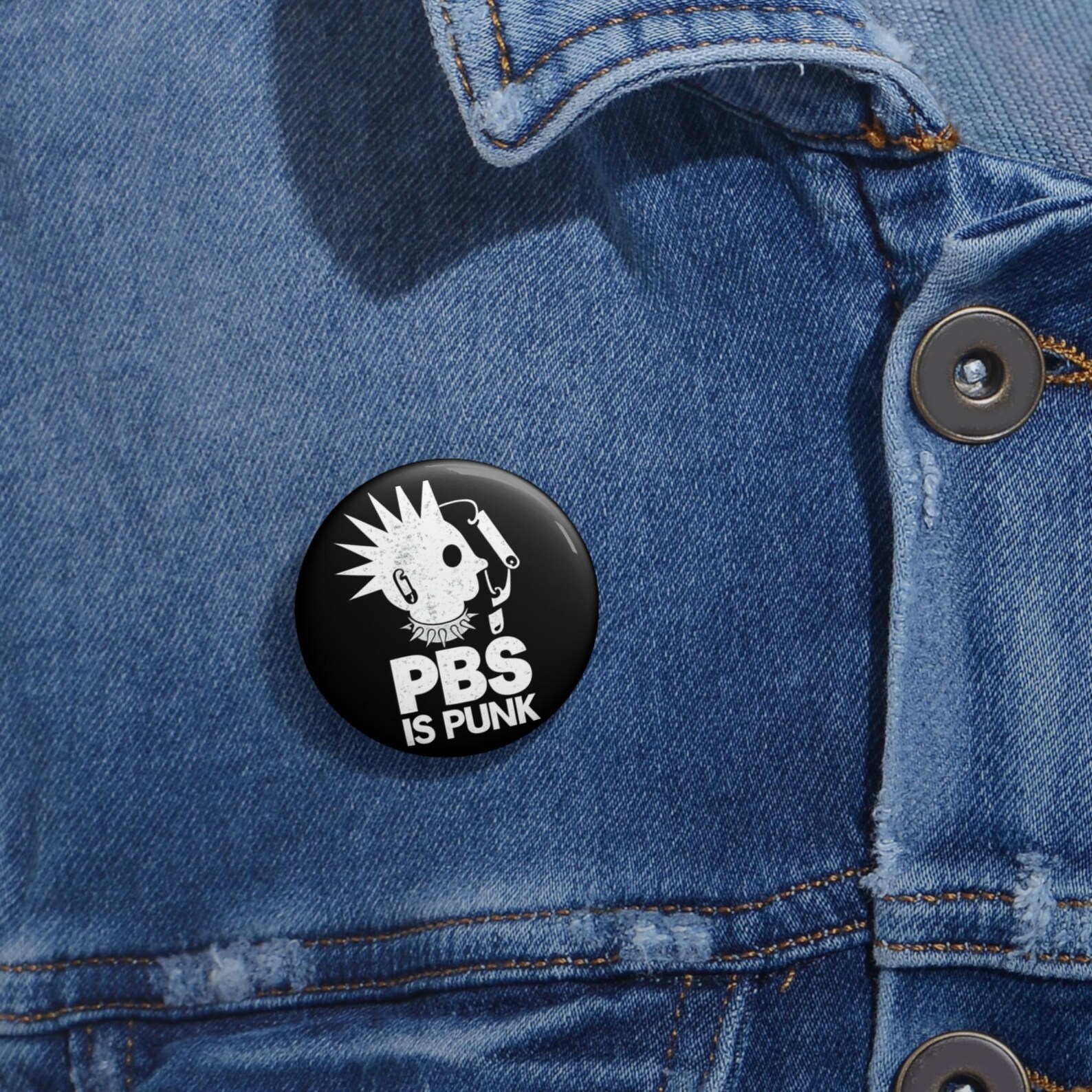 PBS is Punk Pin Button – Funny Public Broadcasting Punk Rock Badge ...