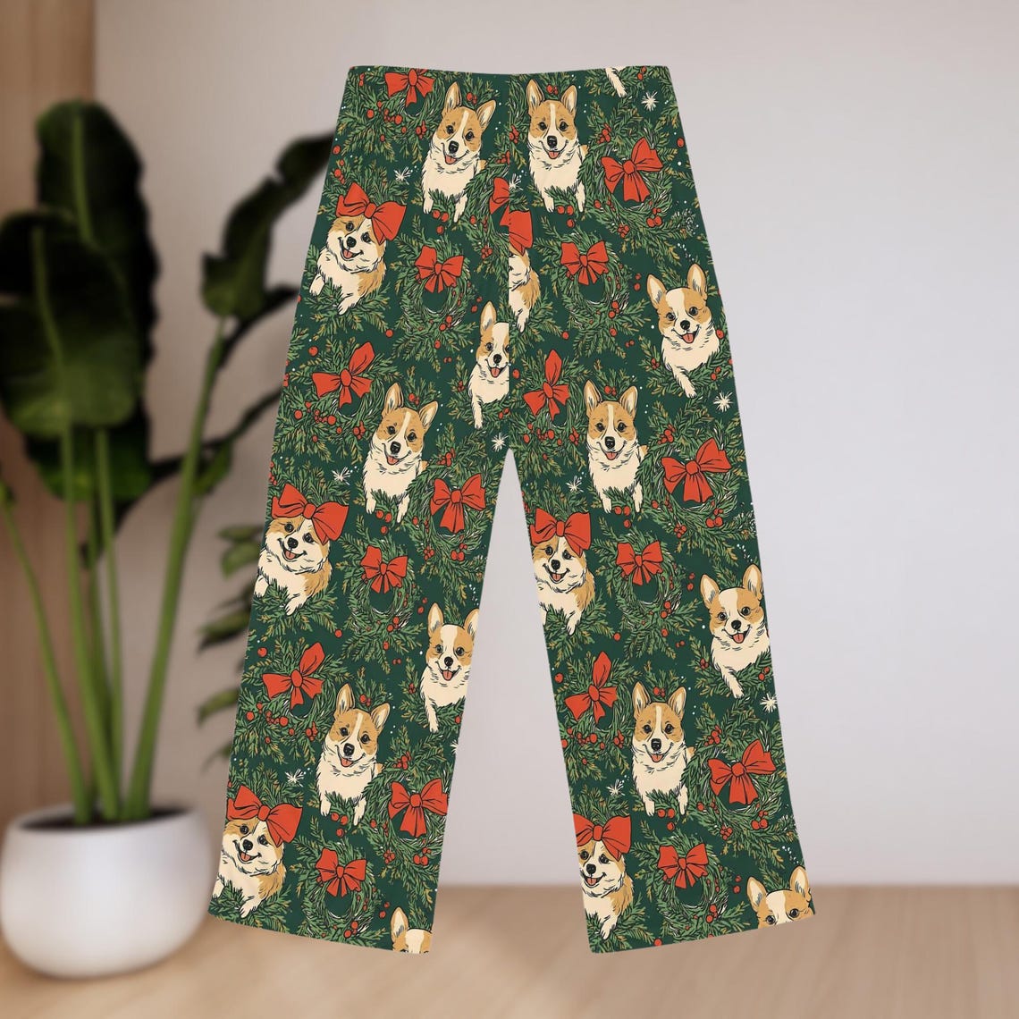 Womens Corgi Dog Pajama Pants - Cute Animal Print Sleepwear - Comfy ...