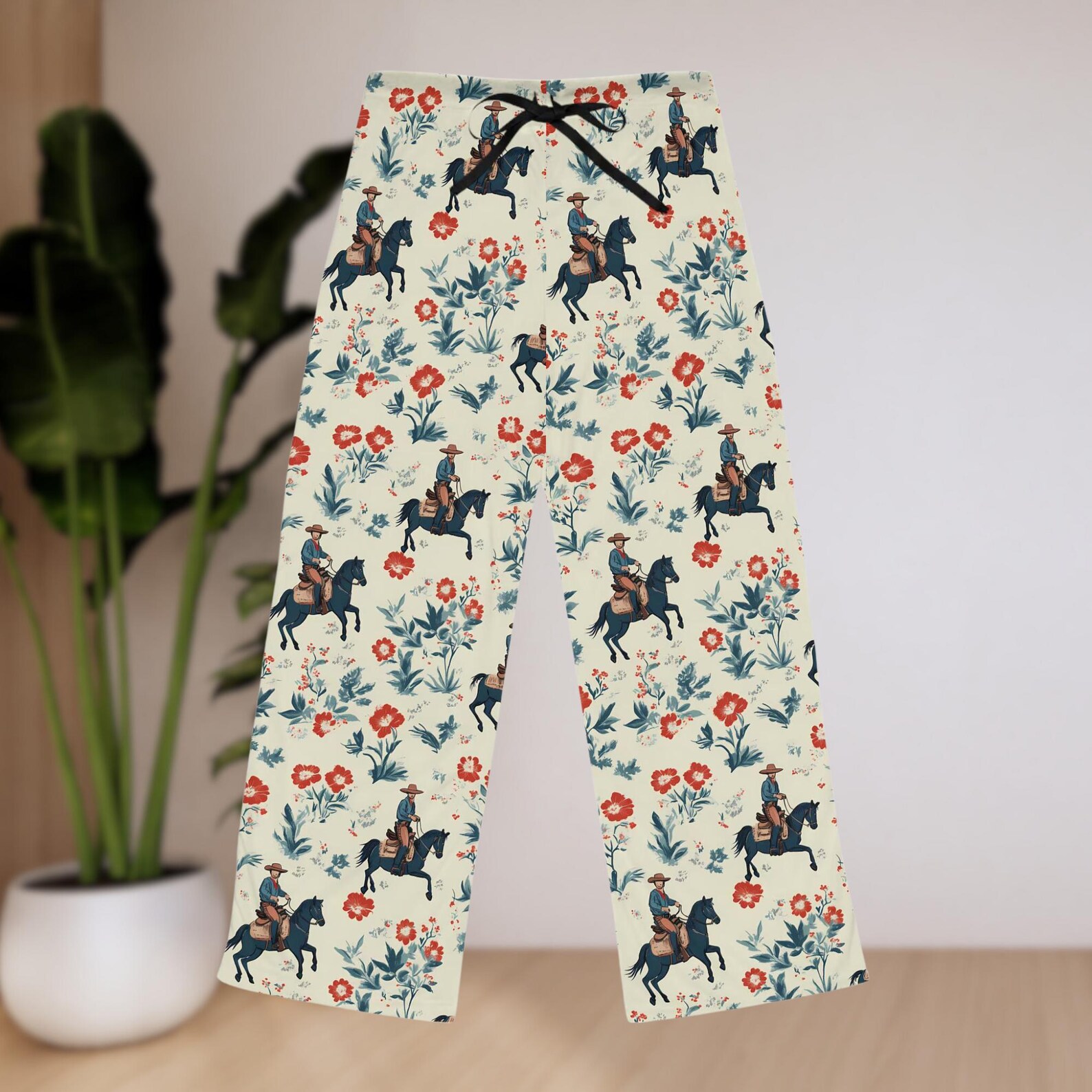 Cowboy Western Pajama Pants - Women's Festive Cowboy Lounge Pants ...