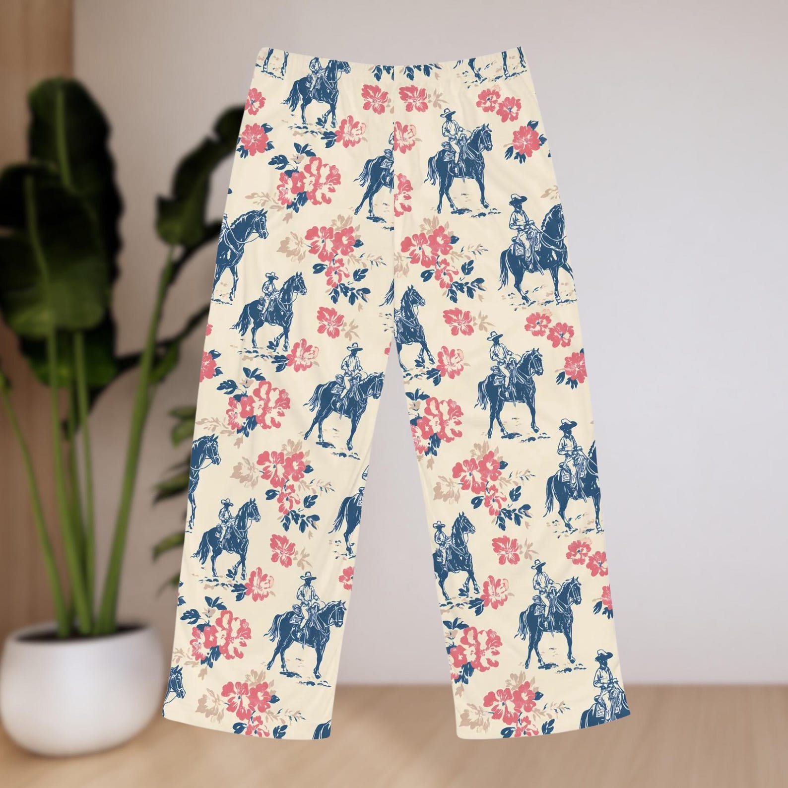 Cowboy Pattern Western Pajama Pants - Men's Festive Cowboy Lounge Pants ...