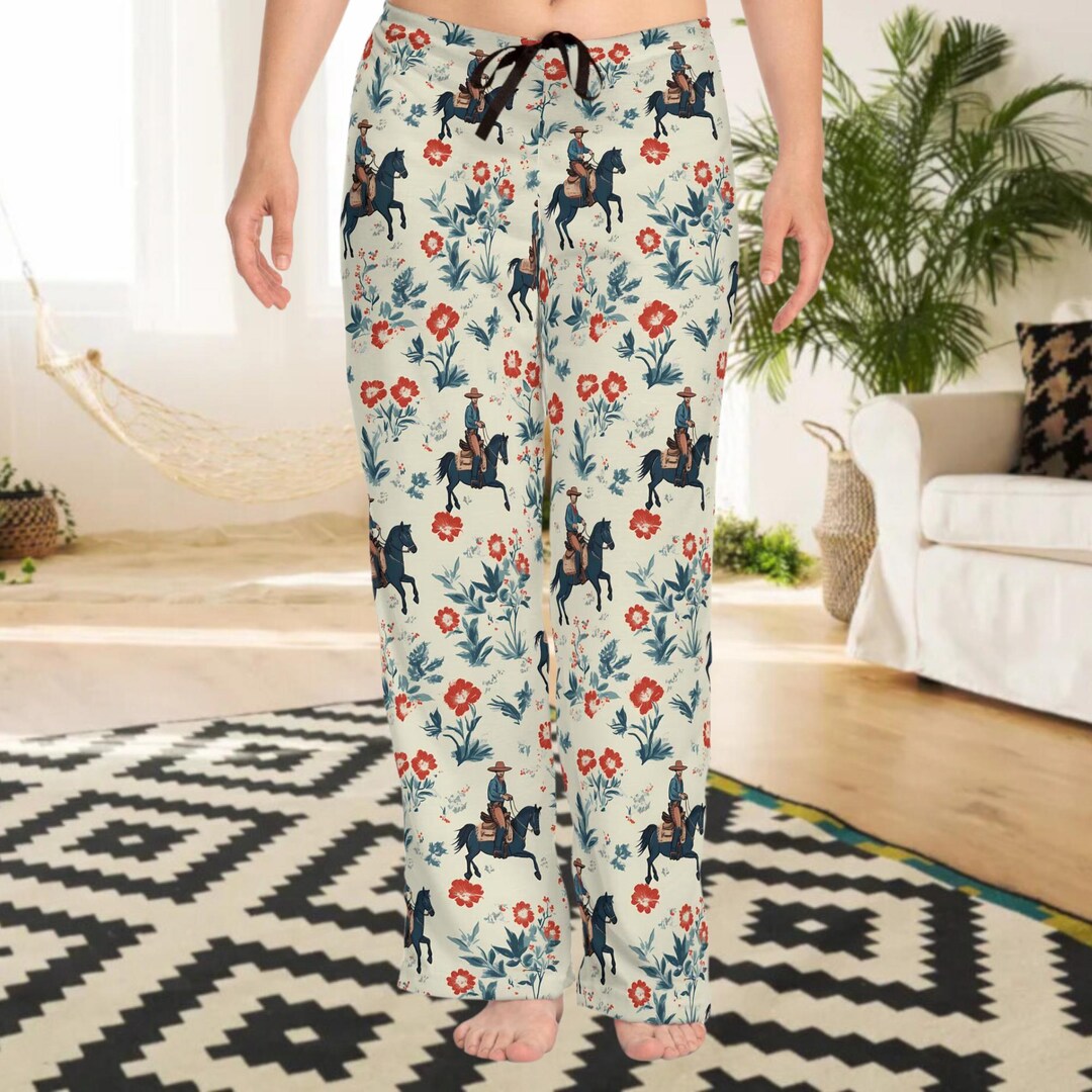 Cowboy Western Pajama Pants - Women's Festive Cowboy Lounge Pants ...