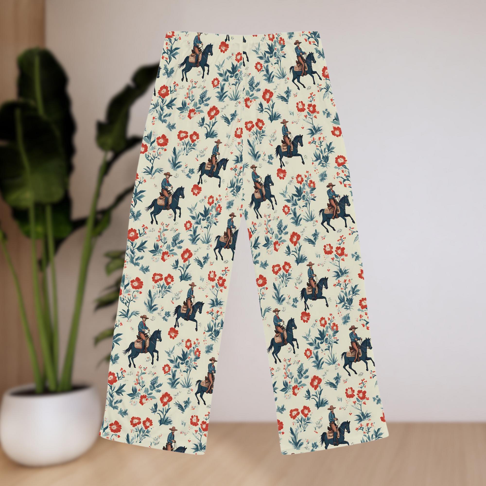 Cowboy Western Pajama Pants Women's Festive Cowboy Lounge Pants Holiday ...