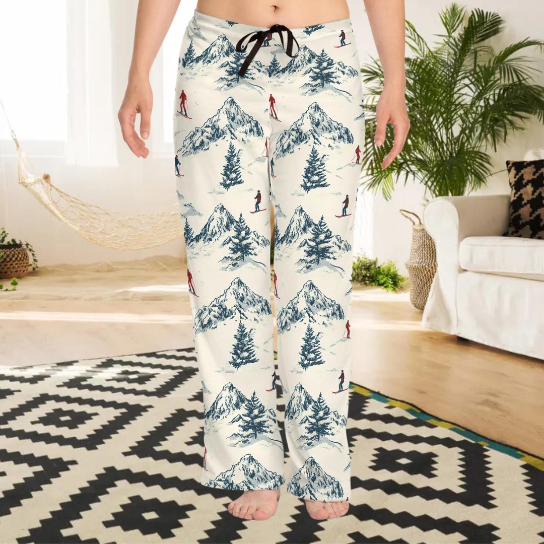 Ski Women's Pajama Pants - Lounge Pants - Cozy Winter Sleepwear ...