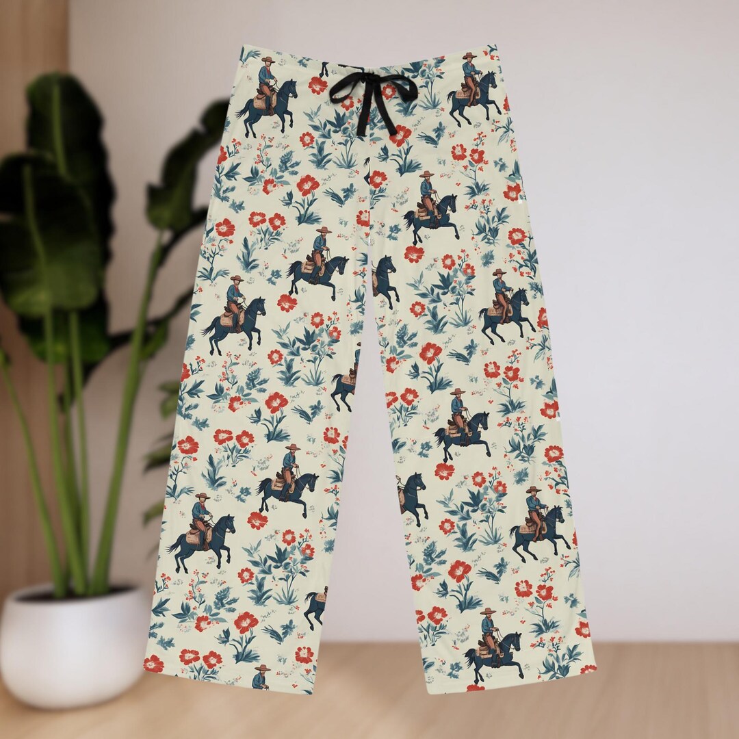 Cowboy Western Pajama Pants - Men's Festive Cowboy Pattern Lounge Pants ...