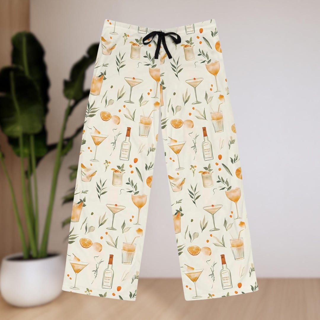 Men's Wine Lover Pajama Pants - Cozy Sleepwear With Wine Glass Pattern ...