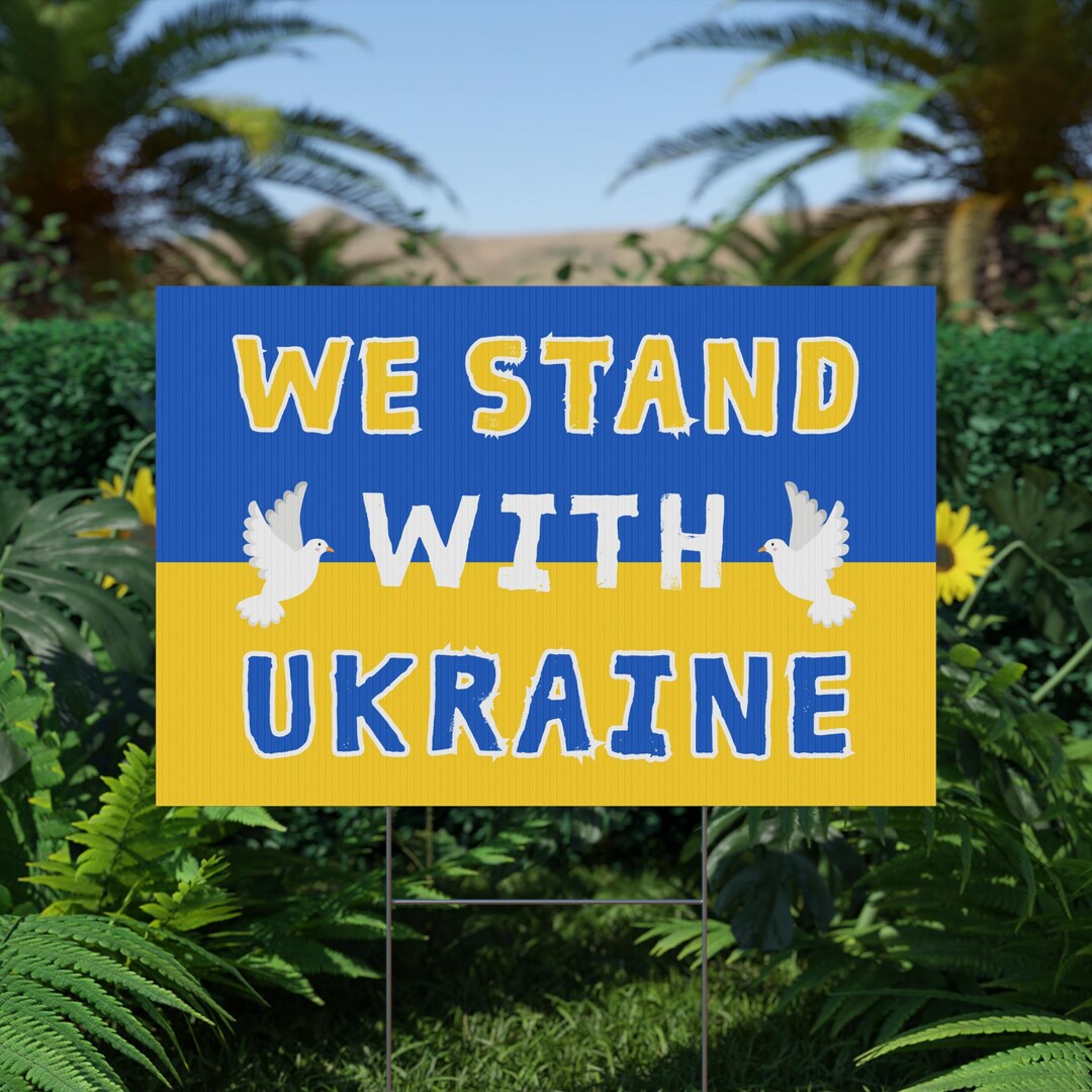 Slava Ukraini Yard Sign | Weatherproof Ukraine Support Decor - Etsy