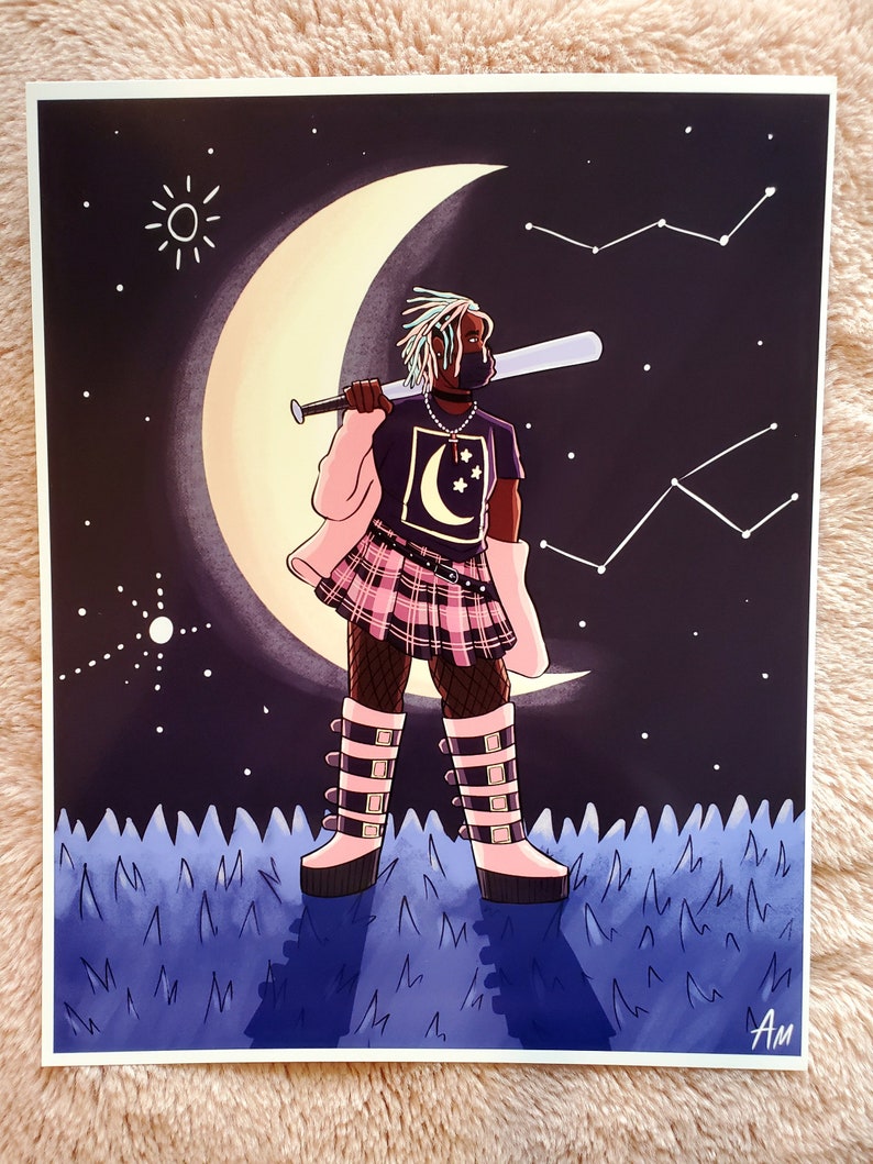 Pastel Goth Boy Art Print 8 X 10 | Original Art, Cute, Aesthetic, Wall ...