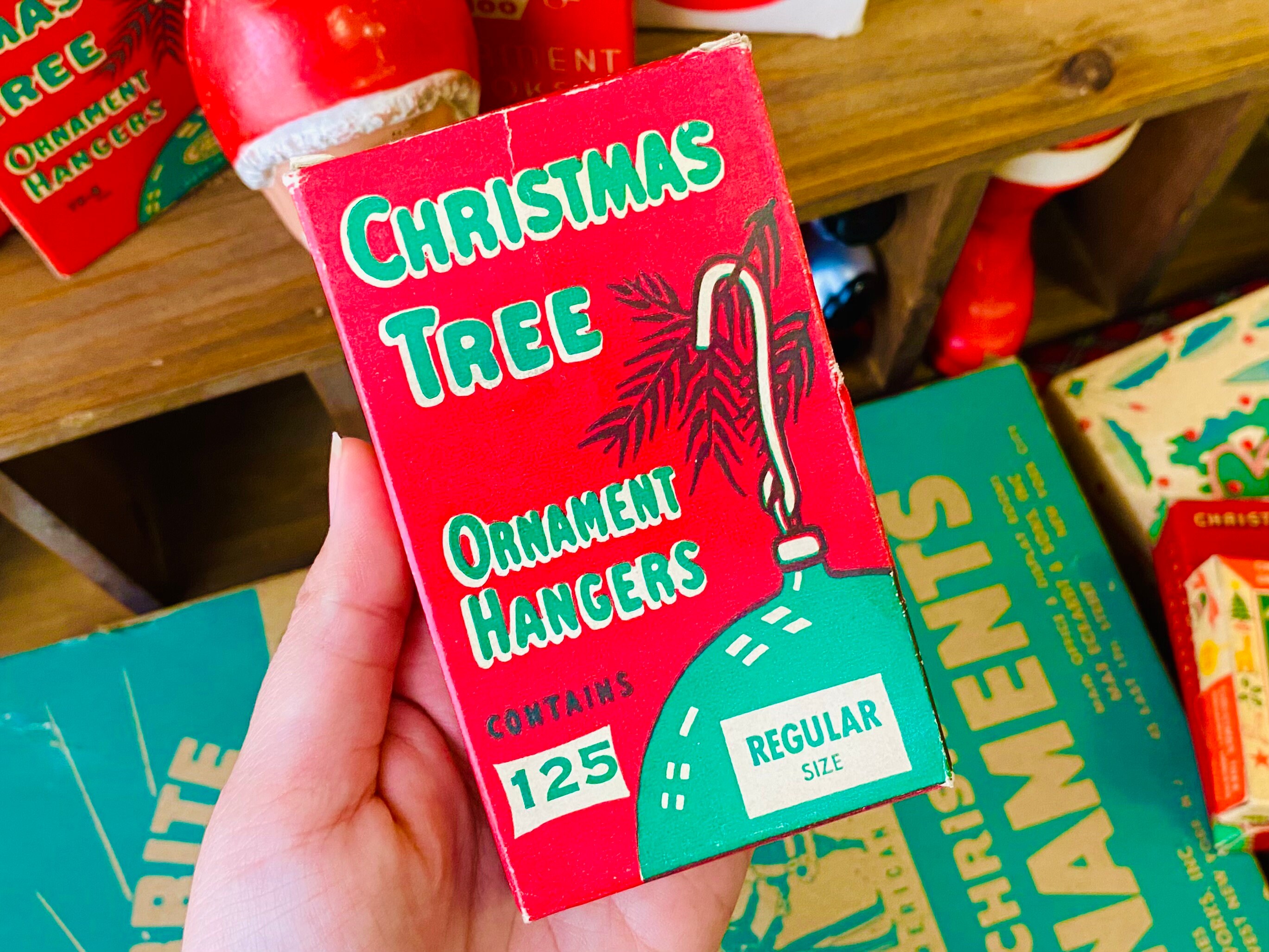 Vintage Christmas Tree Ornament Hooks Hangers Box, Vintage Christmas ...